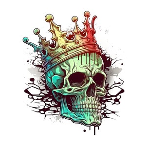 Skull King Png, Watercolor Skull King, Skull King Clipart, Skull PNG ...