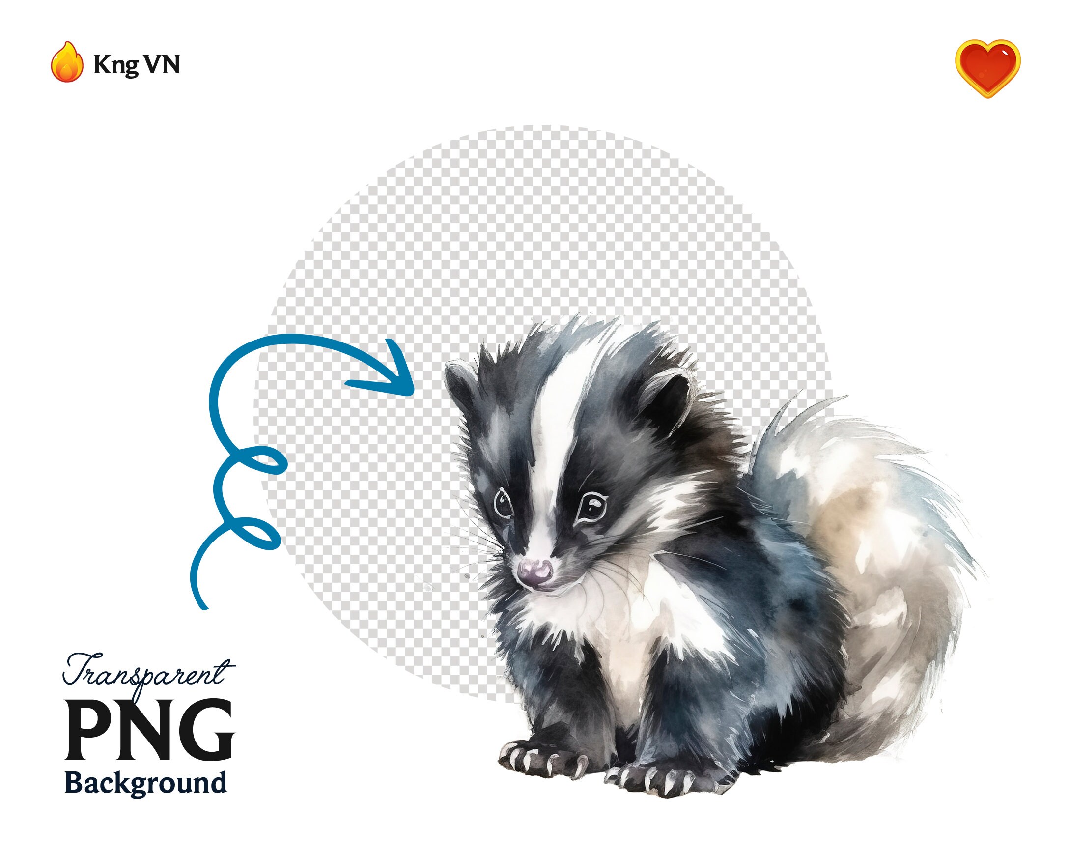 Skunk Watercolor Clipart, Baby Shower Graphics (20 PNG) (digital ...
