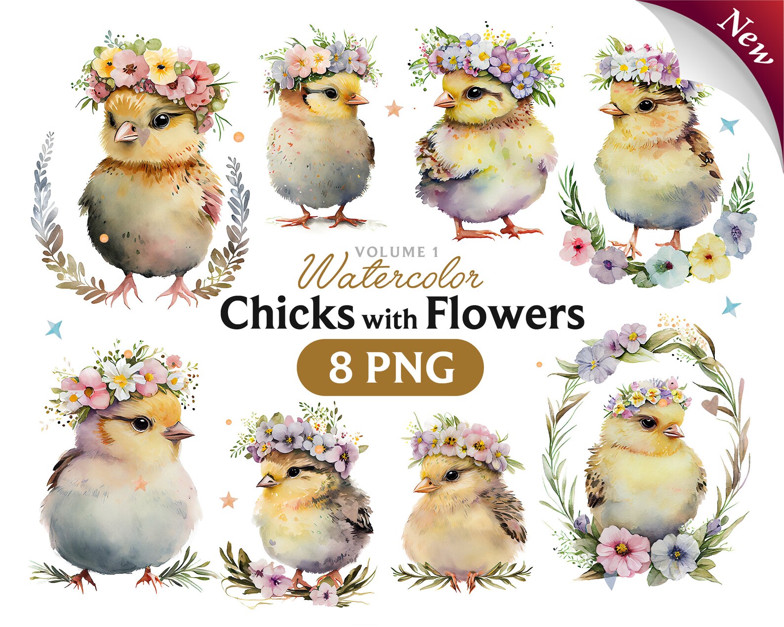Easter Chicks Clipart, Watercolor Chicks, Chicks Clipart, Chicks PNG ...
