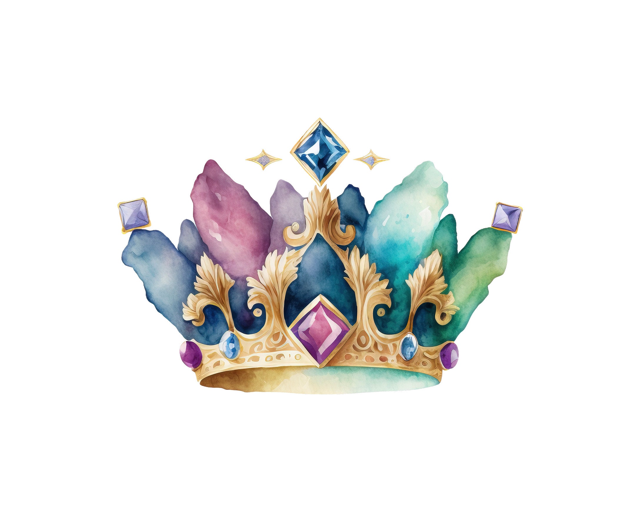 Watercolor Crown Clipart: 57 PNG Digital Art (SET 1) - Etsy