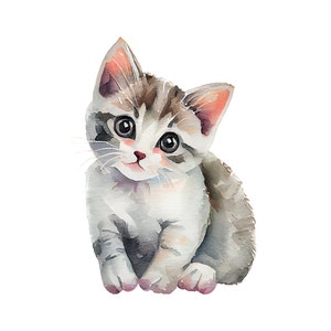 Watercolor Cats Clipart,cat Clipart, Cute Kittens, Fluffy Cats ...