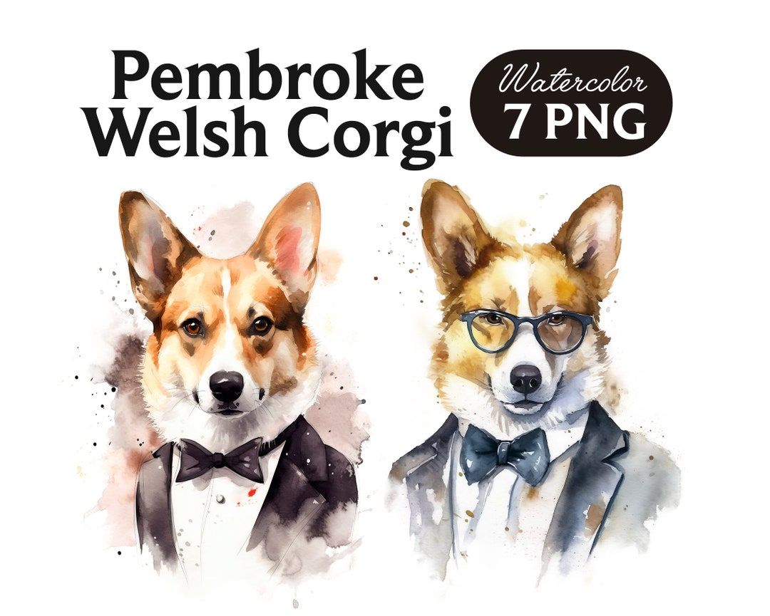 Pembroke Welsh Corgi Clipart, Cute Dog Clipart, Dog PNG, Watercolor ...