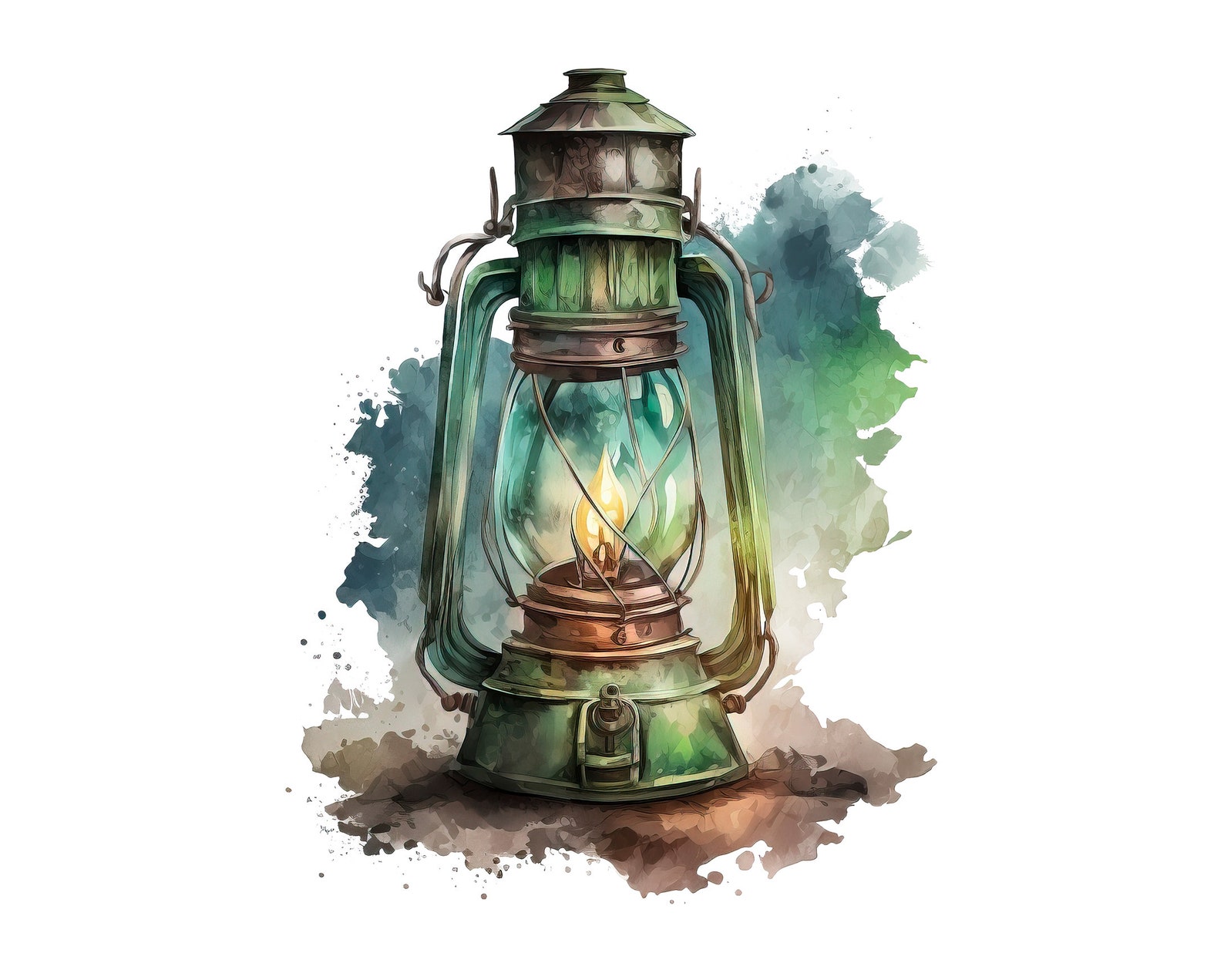 Vintage Lantern Watercolor Vintage Lantern Vintage Lantern - Etsy