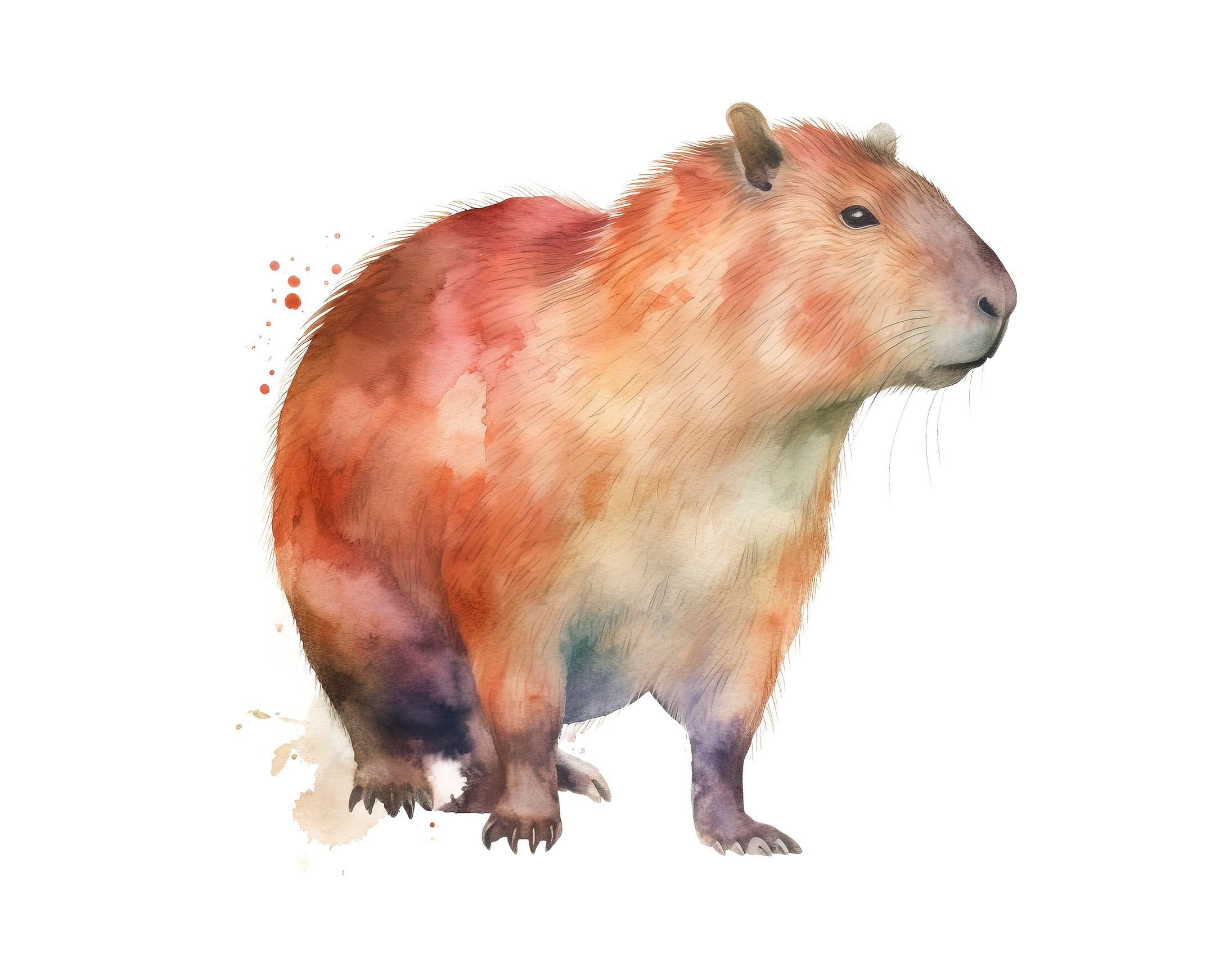 Watercolor Capybara Capybara PNG Capybara Clipart - Etsy