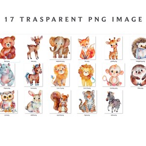 Safari Animals in Watercolor Clipart Bundle. PNG Images With ...