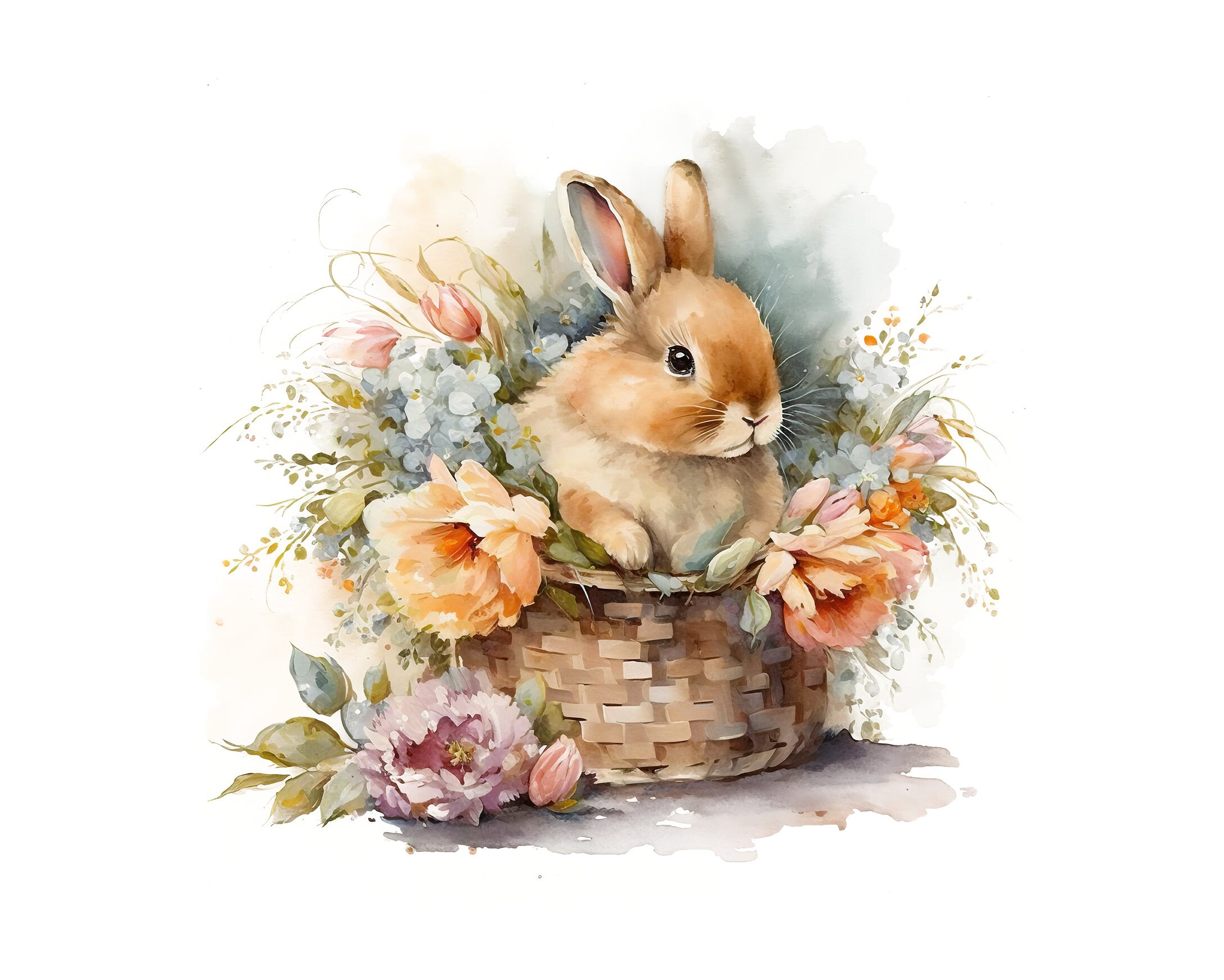 Easter Bunny Watercolor Clipart Bunny Watercolor Clipart - Etsy