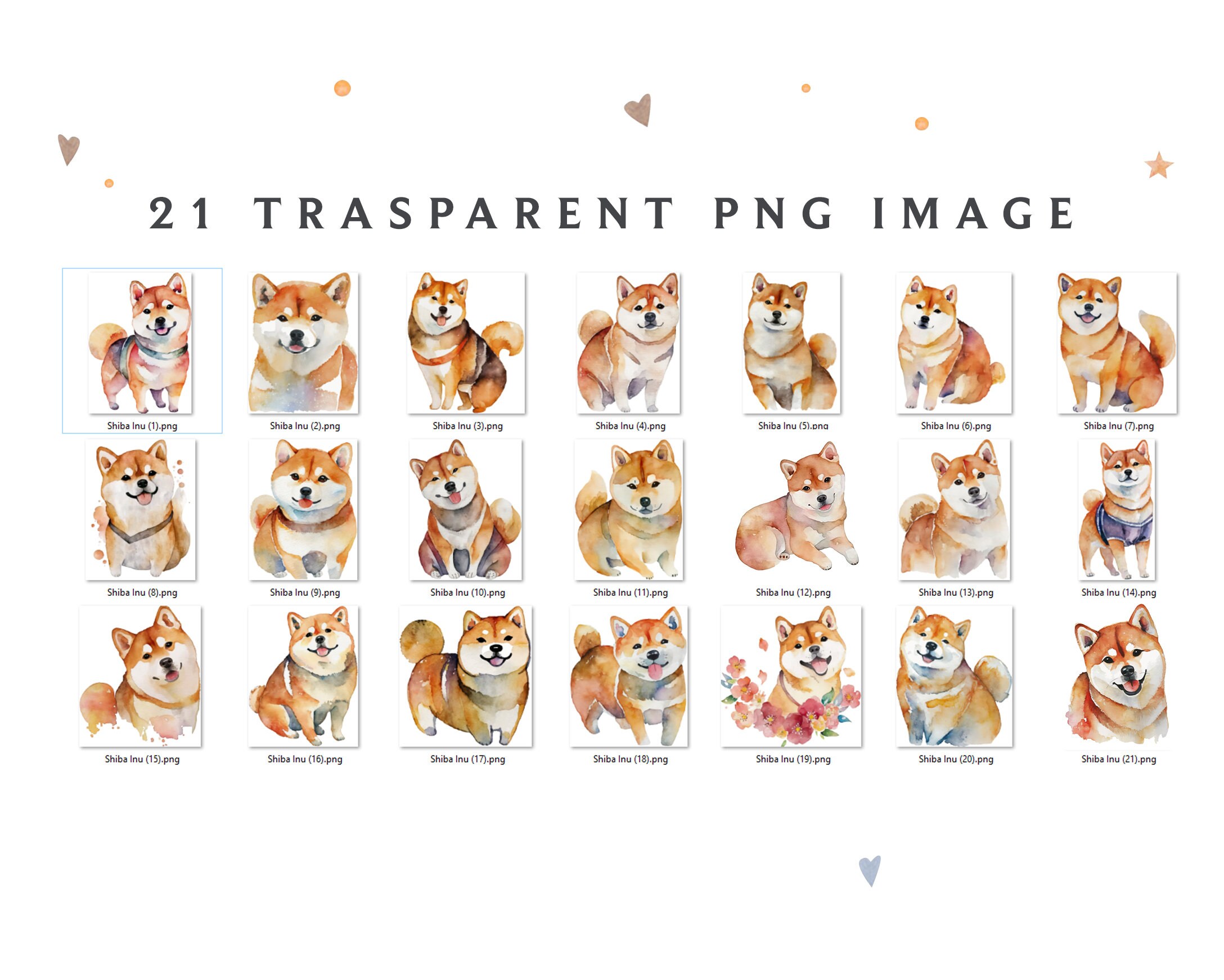 Shiba Inu Clipart Shiba Inu Watercolor Shiba Inu Png Puppy - Etsy