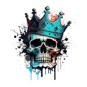 Skull King Png, Watercolor Skull King, Skull King Clipart, Skull PNG ...
