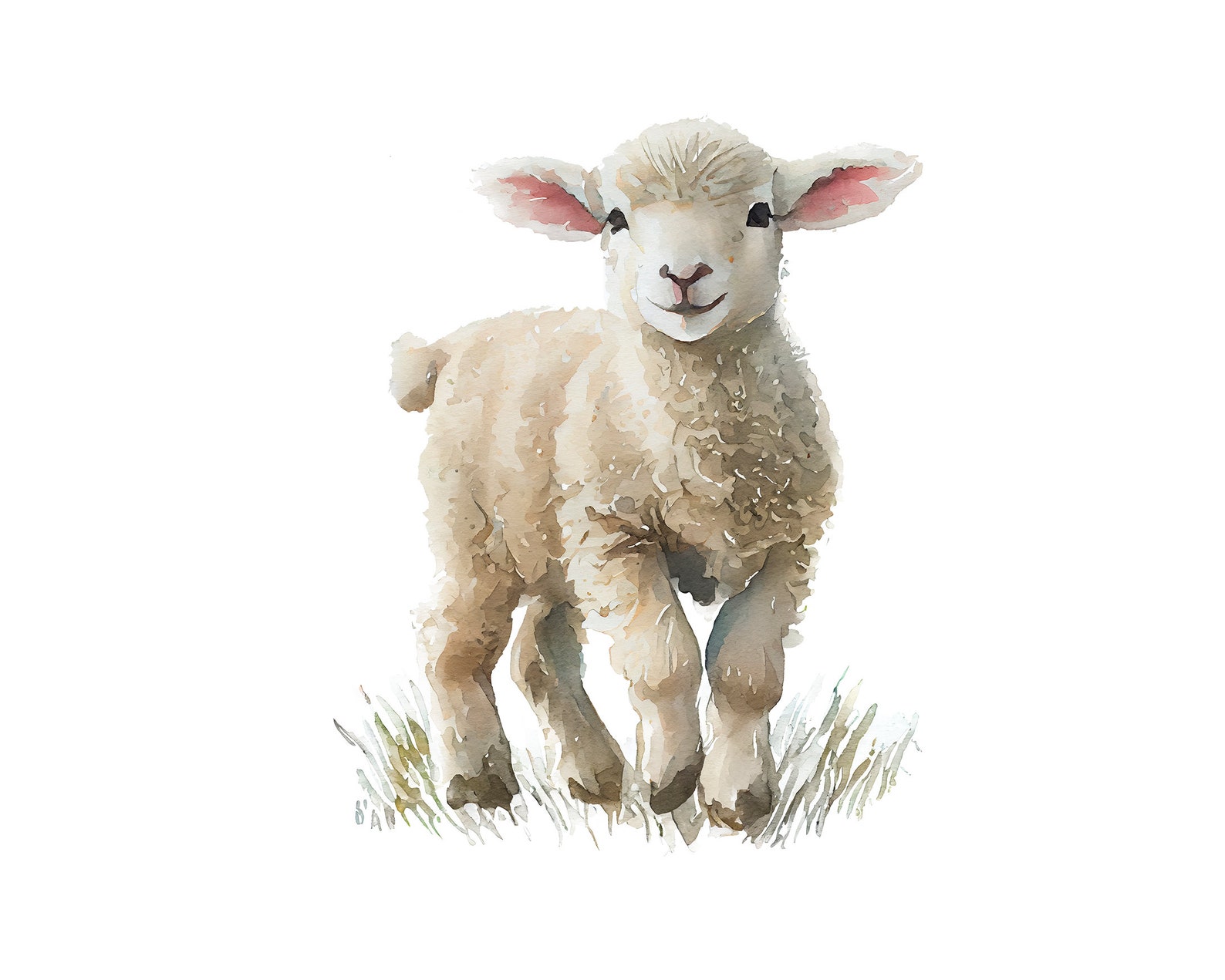 Sheep Watercolor Clipart, Sheep PNG, Cute Baby Shower Graphics, Nursery ...