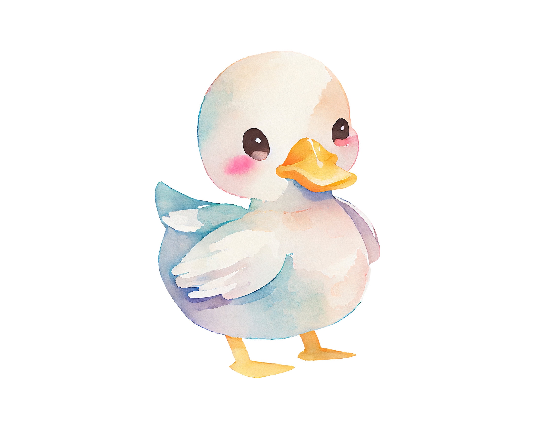 Duck Watercolor Clipart Cute Bird Baby Shower Graphics - Etsy