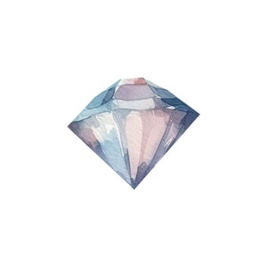 Watercolor Diamonds Clipart, Hand Drawn Diamond Clip Art, Watercolor ...