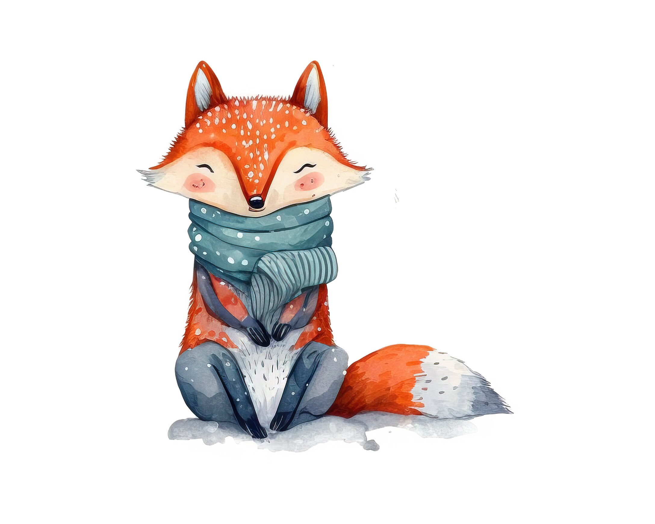 Fox Watercolor Clipart Watercolor Fox Fox Clipart Fox PNG - Etsy