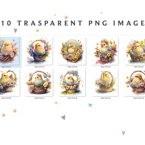 Easter Chicks Clipart Bundle, Easter Png, Cute Baby Chickens, Easter ...