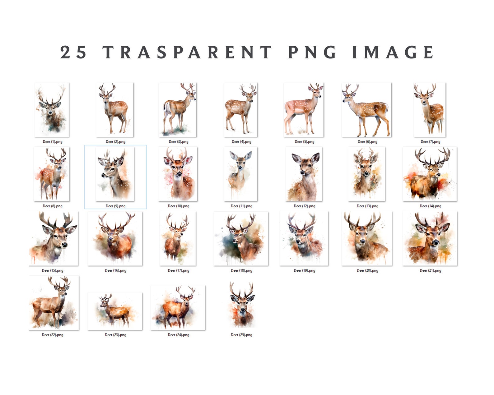 Watercolor Deer Clipart Nursery Decor Deer PNG Watercolor - Etsy Canada