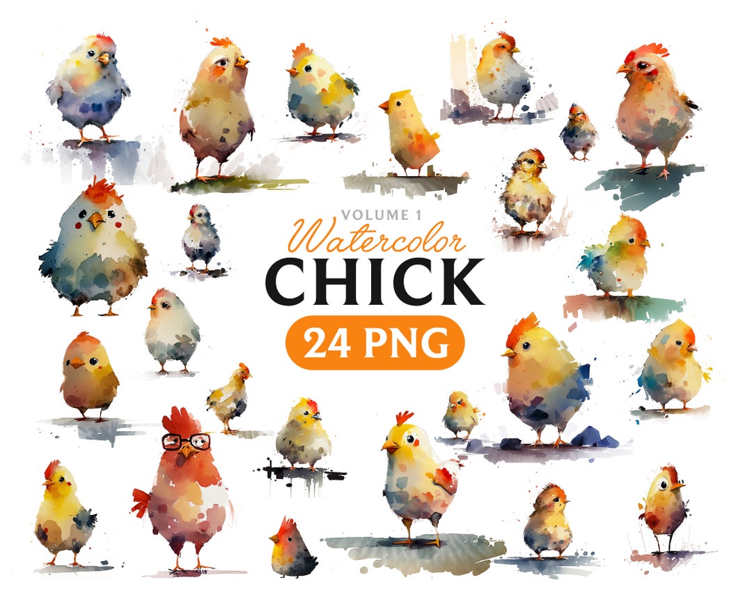 Chick Clipart, Cute Chick Png, Watercolor Chick, Chick PNG, Chick ...