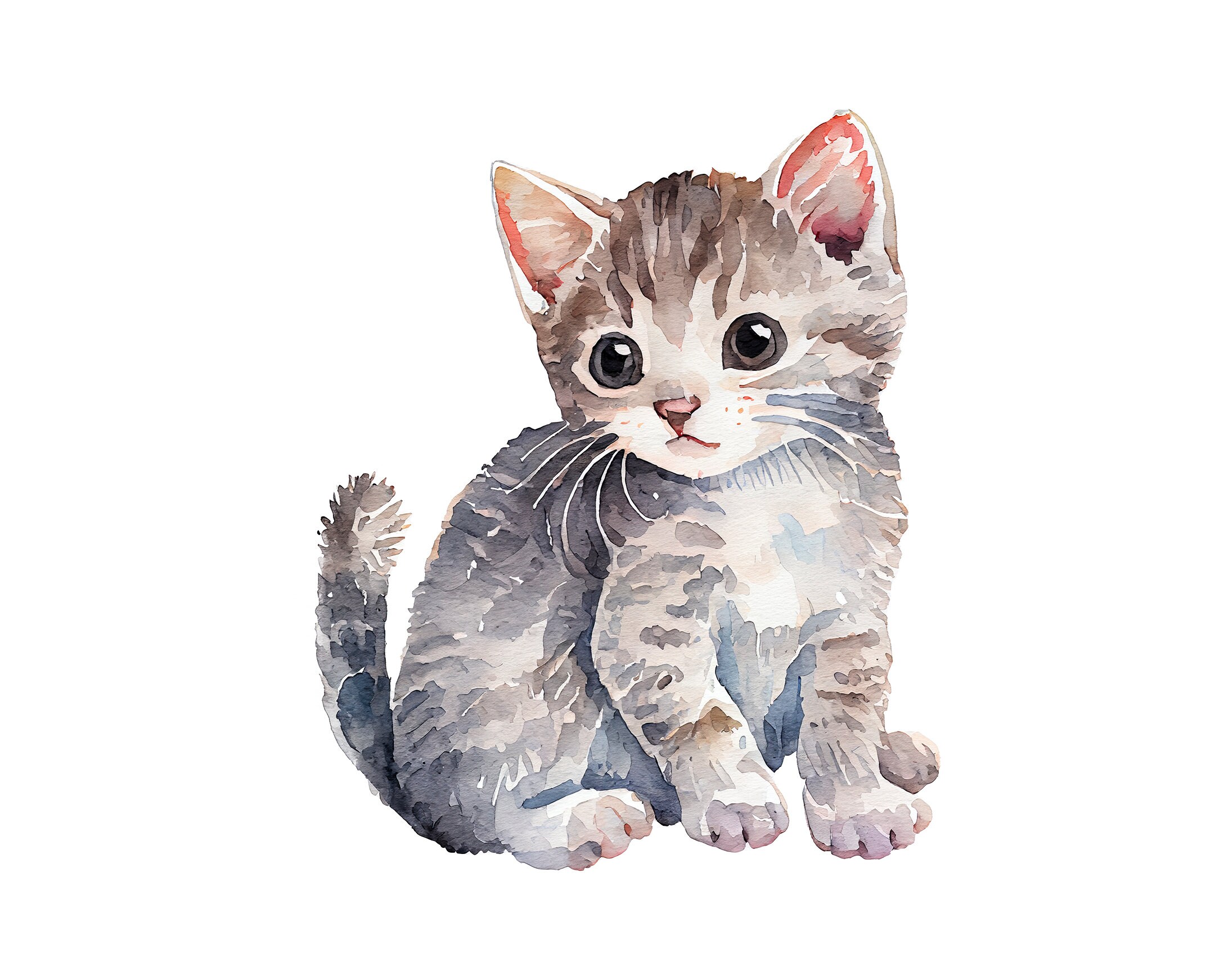 Watercolor Cats Clipart,cat Clipart, Cute Kittens, Fluffy Cats ...