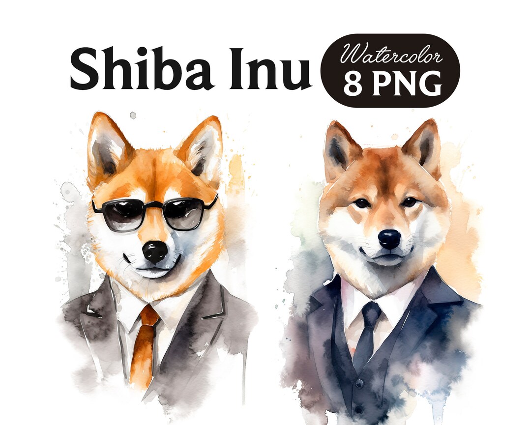 Shiba Inu Clipart, Cute Dog Clipart, Dog PNG, Watercolor Shiba Inu PNG ...