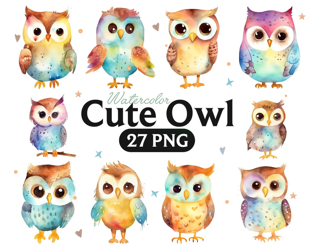 Cute Owl Png, Watercolor Owl , Owl Clipart, Owl PNG, Owl Art, Owl , Owl ...