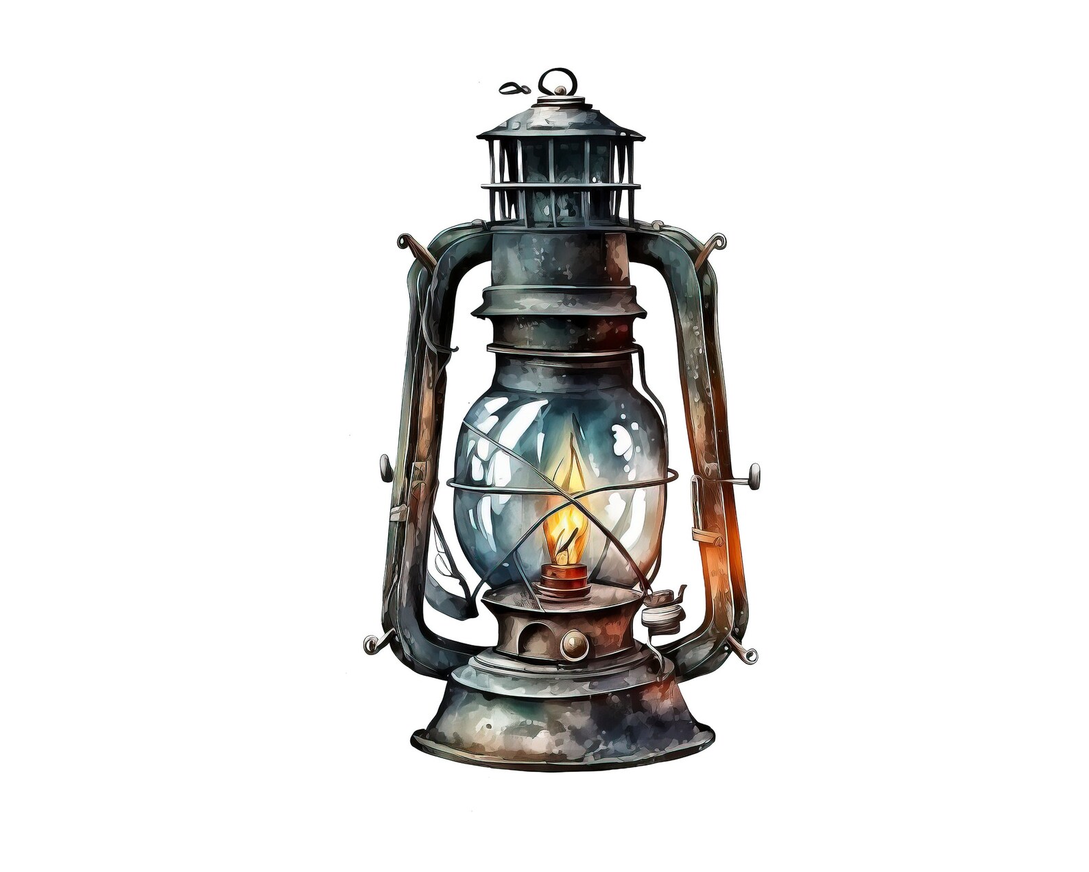 Vintage Lantern Watercolor Vintage Lantern Vintage Lantern - Etsy