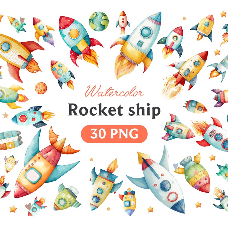 Rocket Ship Art - Etsy