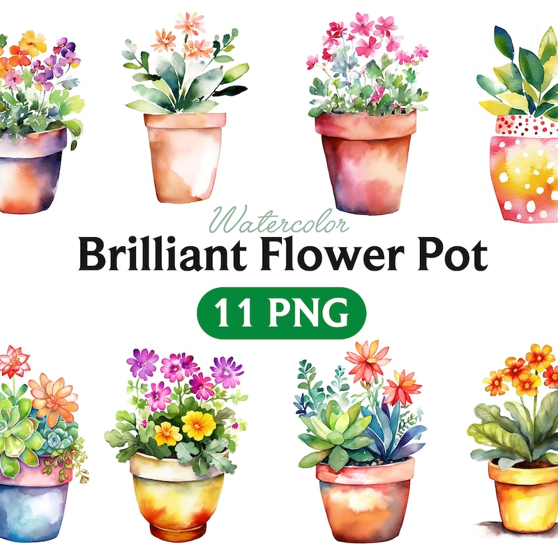 Flower Pot Card - Etsy