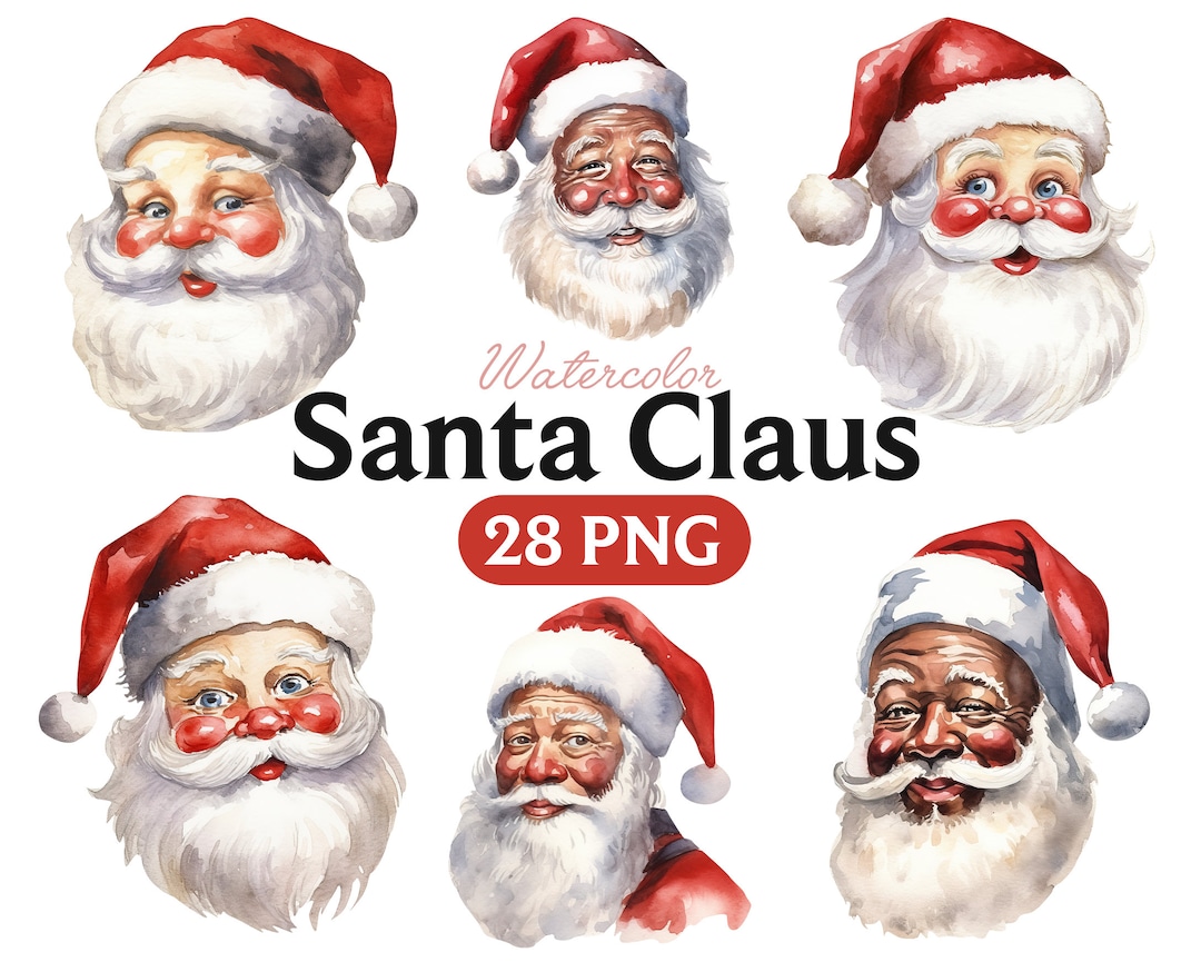 Santa Claus Clipart, Watercolor Santa Claus, Santa Claus PNG, Christmas ...