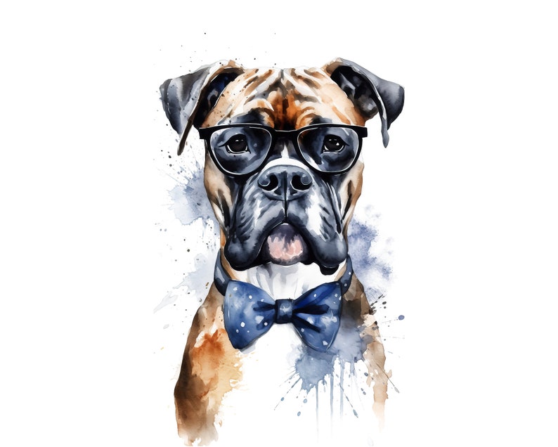 Boxer Dog Clipart Cute Dog Clipart Dog PNG Watercolor Boxer - Etsy