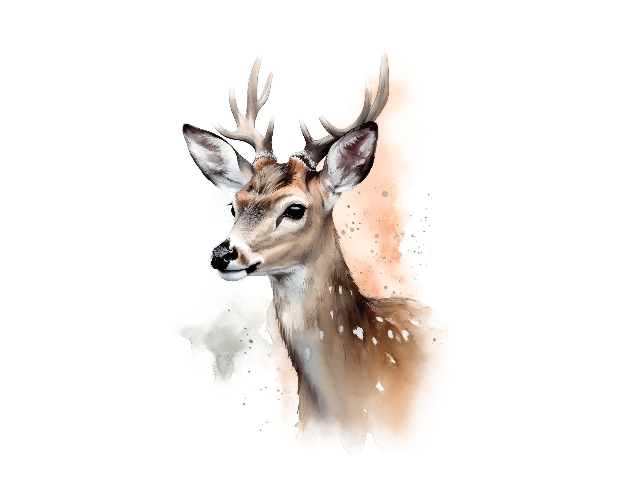 Watercolor Deer Clipart Nursery Decor Deer PNG Watercolor - Etsy Canada