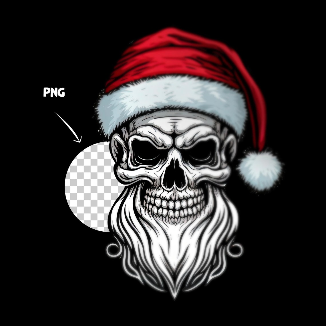 Christmas Santa Skull PNG Skeleton PNG Skull Santa PNG - Etsy