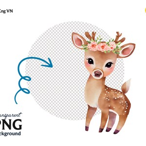 Watercolor Deer, Baby Deer Clipart, Watercolor Little Animals, Cute ...