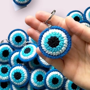 Evil Eye Crochet Keychain Pattern - Etsy