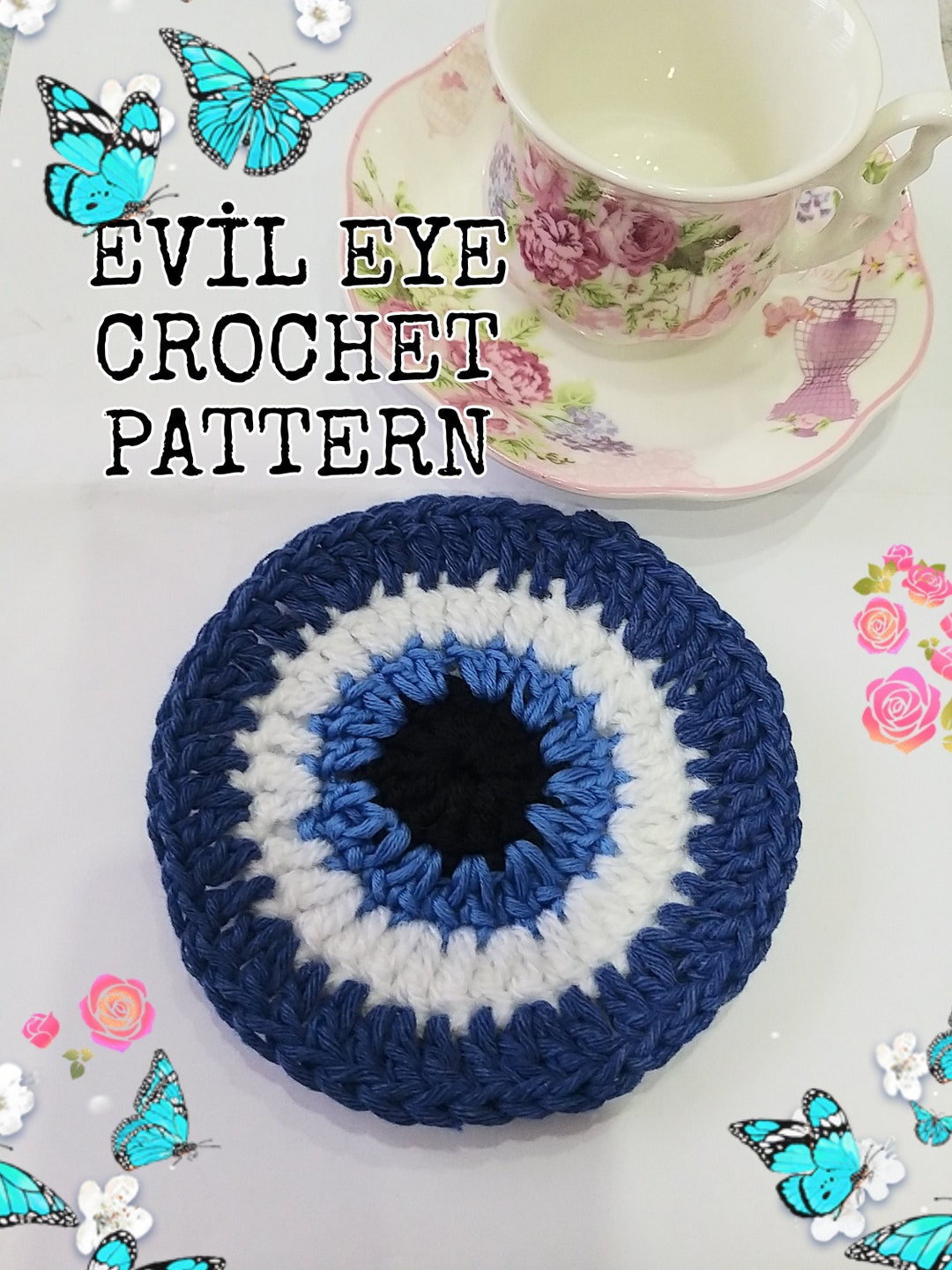 Evil Eye Coaster Pattern, Evil Eye Crochet Pattern, PDF - Etsy