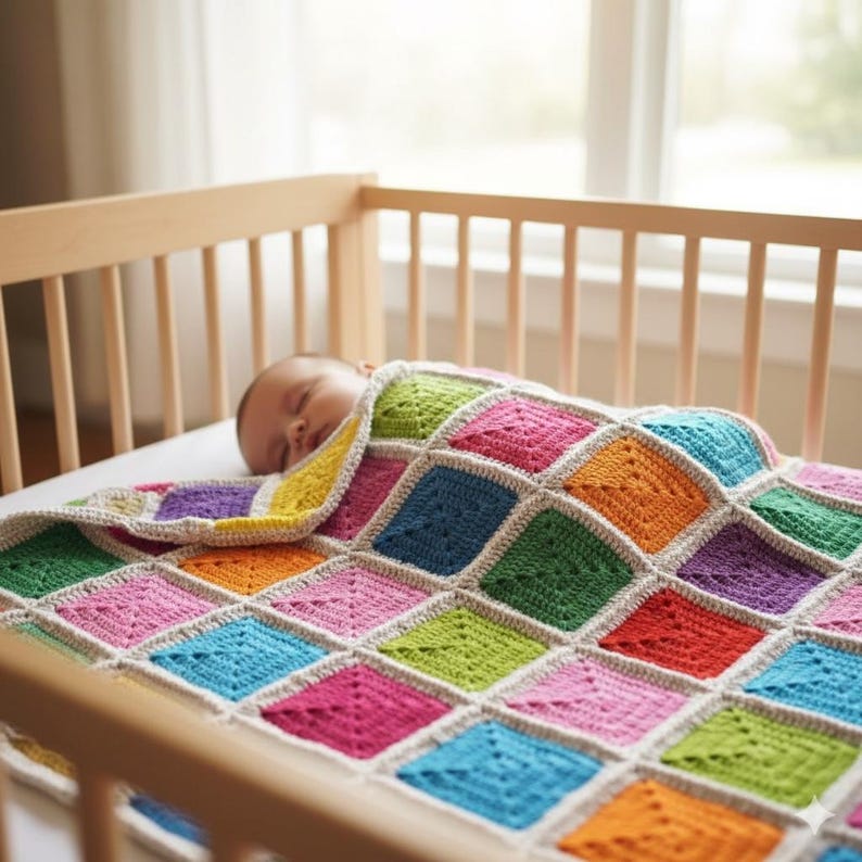 Easy Solid Granny Square Crochet Pattern, Beginner Blanket Motif - Etsy