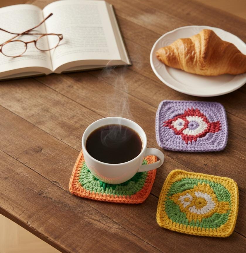 Crochet Fish Granny Square Pattern | Nautical Motif PDF | Coastal Home ...