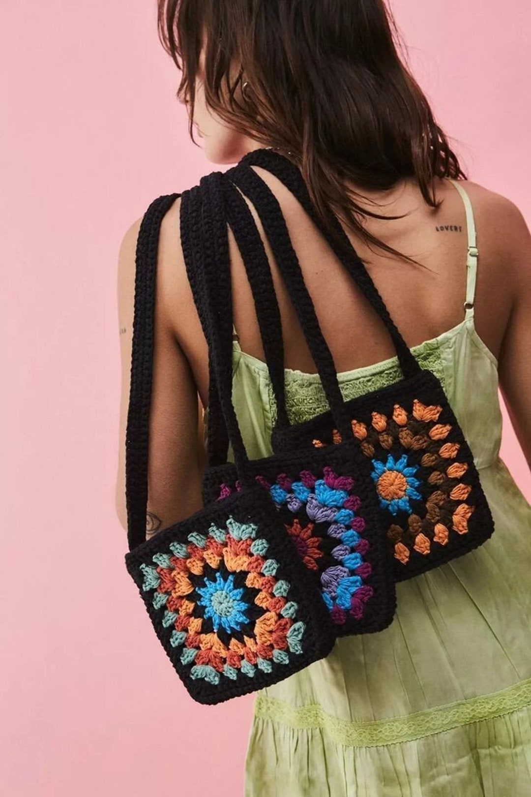 Granny Square Crochet Bag Pattern, Daisy Crochet Purse Pattern ...