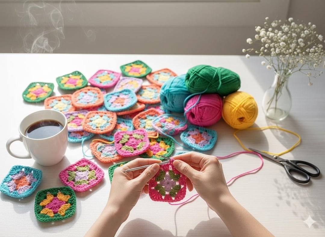 Easy Crochet Mini Granny Square Pattern - Etsy