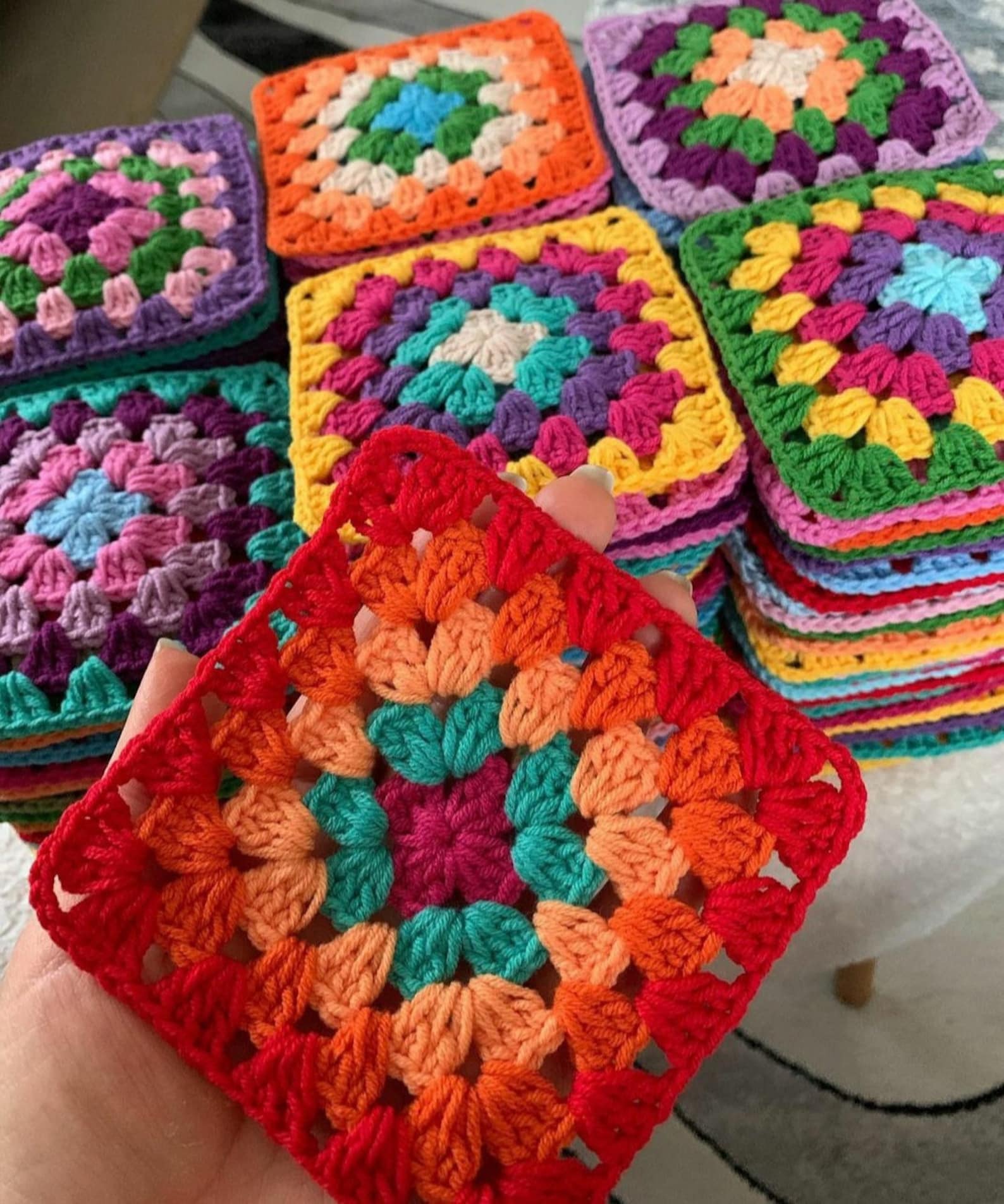 Easy Crochet Granny Square Blanket Pattern, Beginner Crochet - Etsy UK