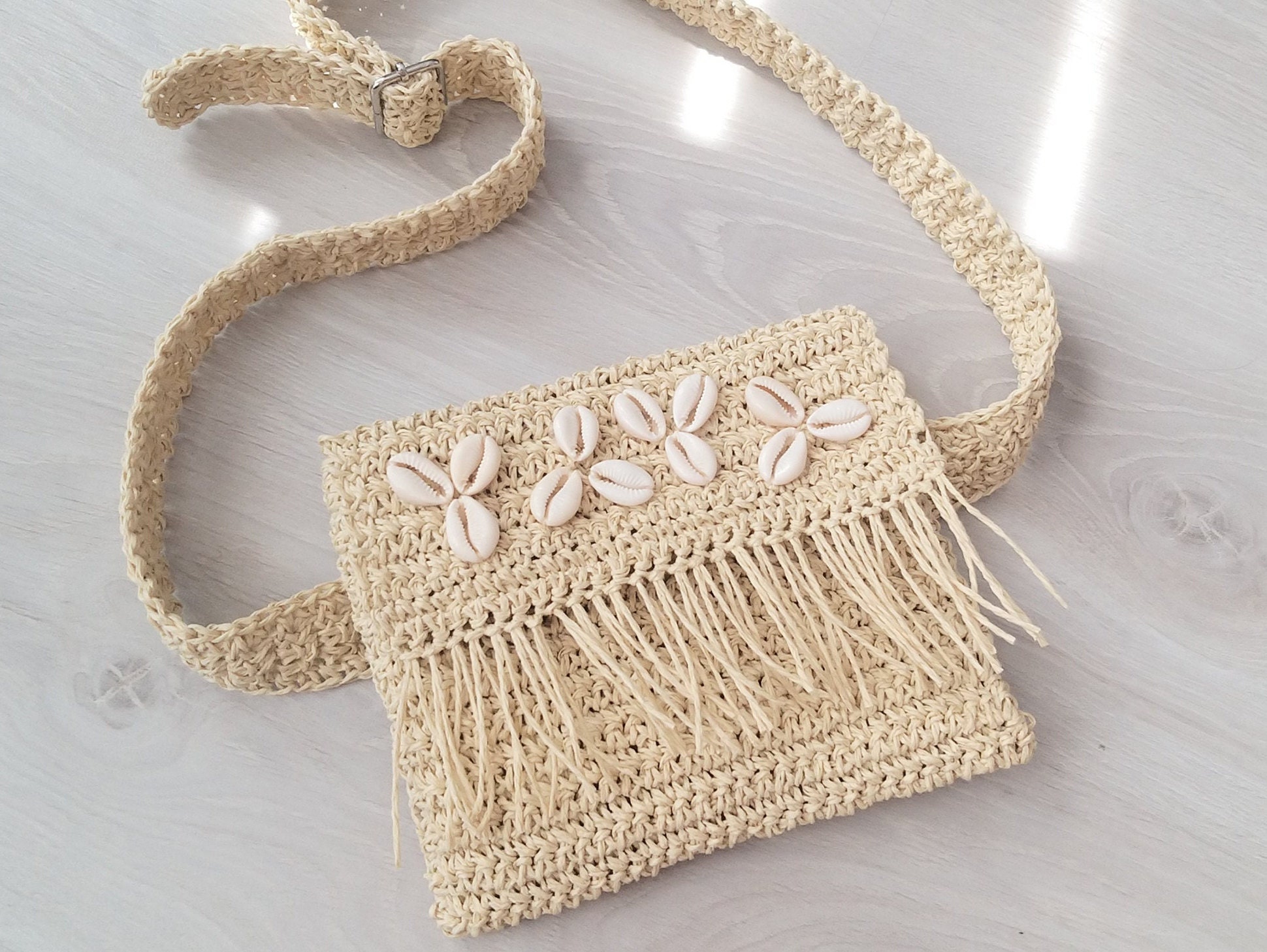 Crochet Belt Bag Pattern, Raffia Fanny Pack Pattern (digital Download ...
