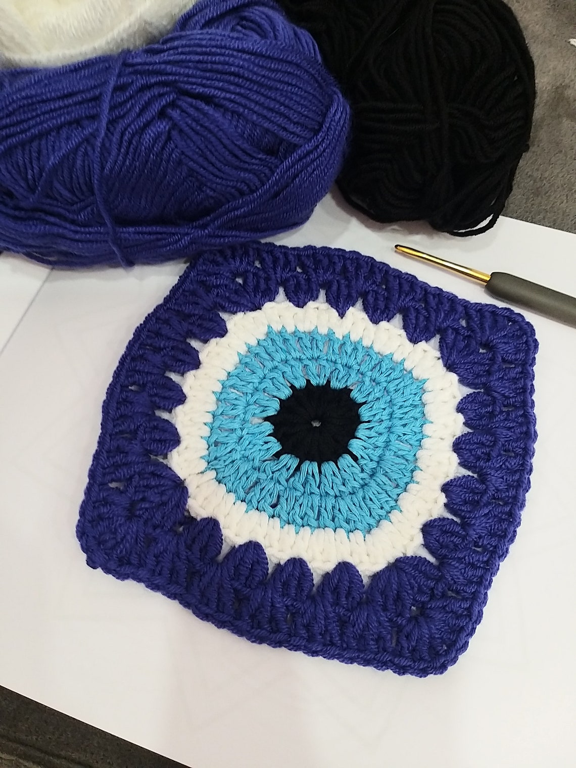 Evil Eye Granny Square Pattern DIGITAL PATTERN Crochet Evil - Etsy