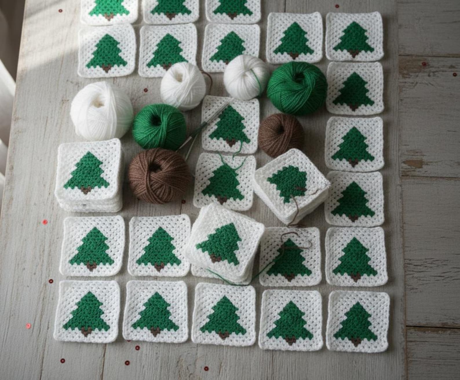 Crochet Christmas Tree Granny Square Pattern | Holiday Motif | Photo ...