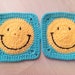 Smiley Face Granny Square Crochet Pattern PDF | Retro Happy Motif for ...