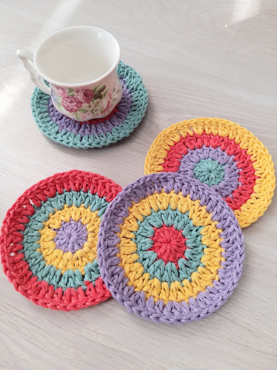 Crochet Coasters Pattern, Doily Coaster Crochet Pattern, Knit Coaster ...