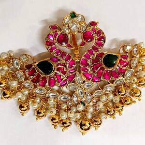 Kundan Peacock Pendant, Jadau Pendant, Kundan Pendant, Indian Wedding ...