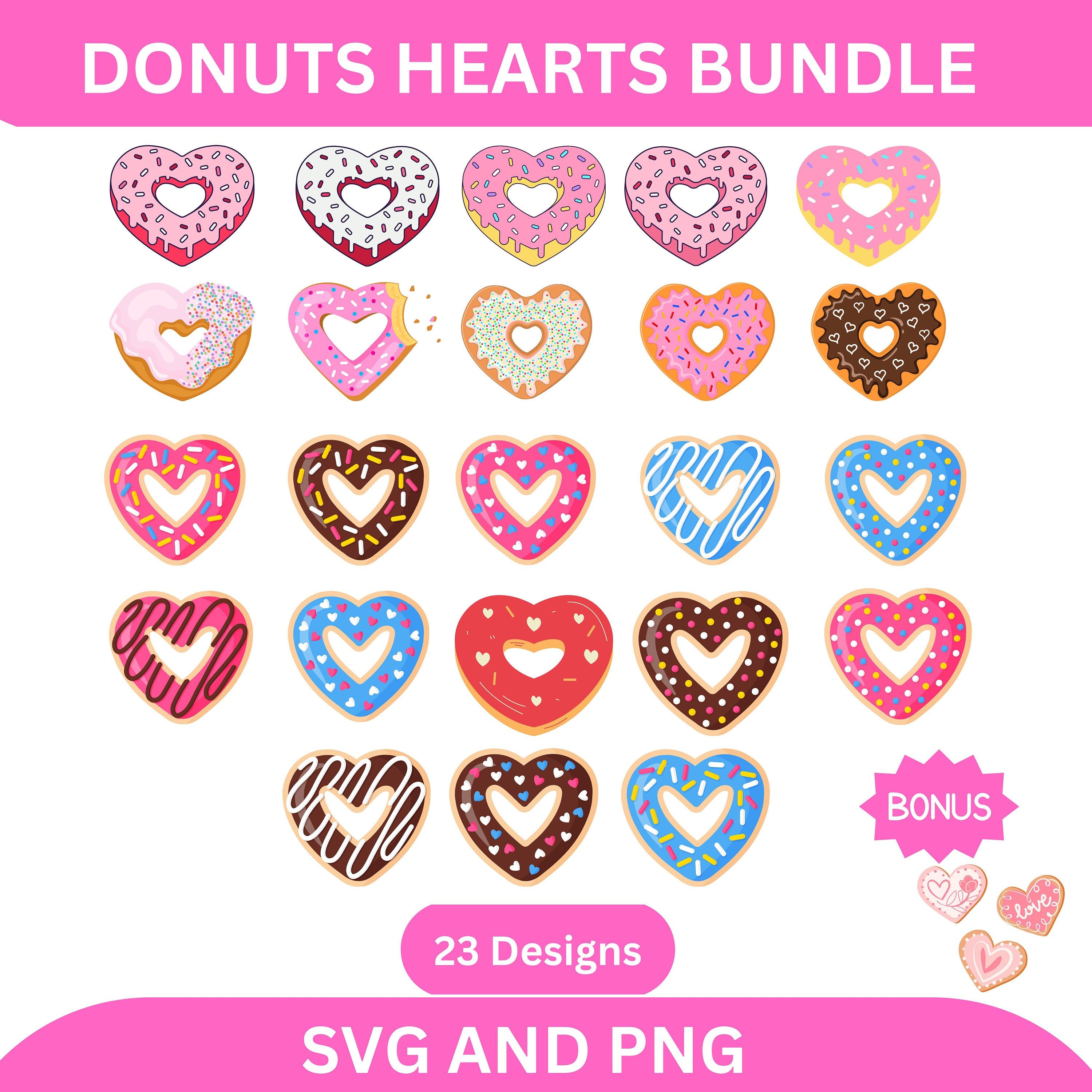 23 Valentines Day Donut SVG | Donut Heart SVG | Donut Heart PNG | Donut ...