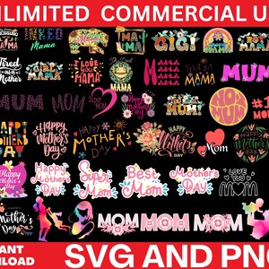 176 Mother's Day SVG, Mother's Day SVG Bundle, Mother's Day PNG, Happy ...