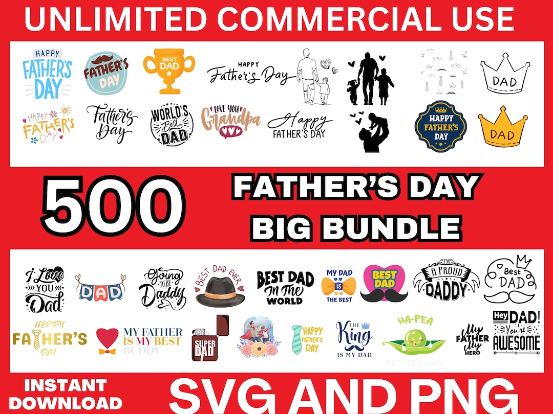 500 Father's Day SVG Bundle | Dad Svg Bundle | Dad Png Bundle | Father ...