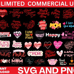 176 Mother's Day SVG, Mother's Day SVG Bundle, Mother's Day PNG, Happy ...