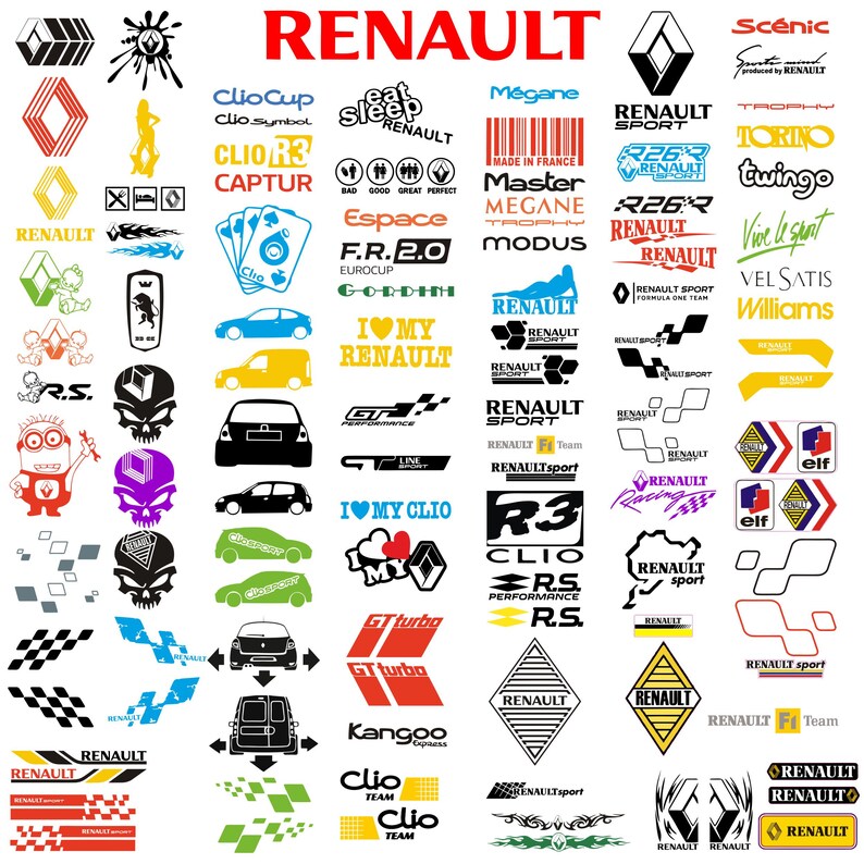 Renault Svg Bundle, Renault Svg Bundle Sticker Vector Ready for Cutter ...