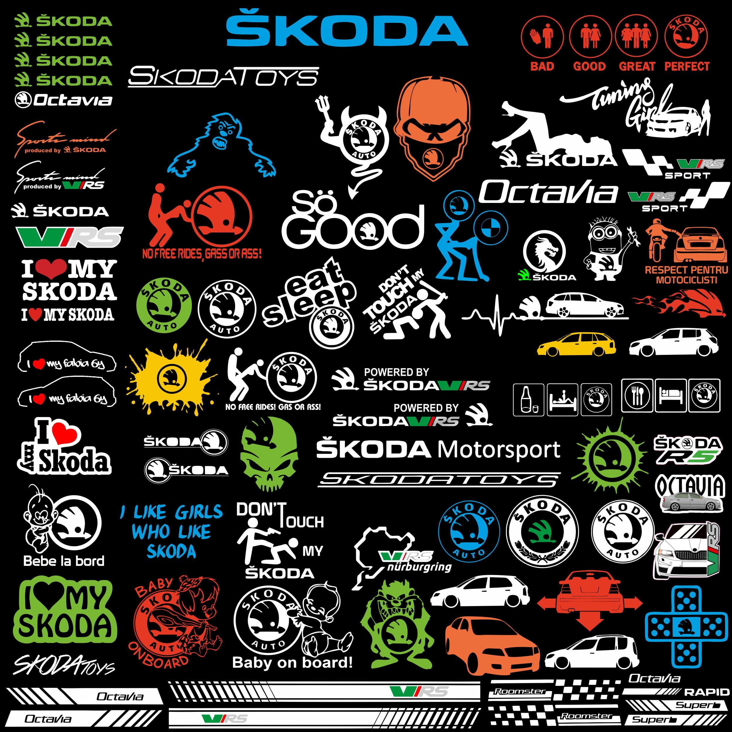 Skoda Svg Bundle, Skoda Svg Bundle Sticker Vector Ready for Cutter ...