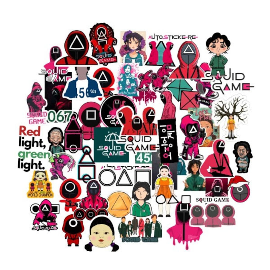 50 Pcs Squid Game Stickers Vector Pack - Etsy